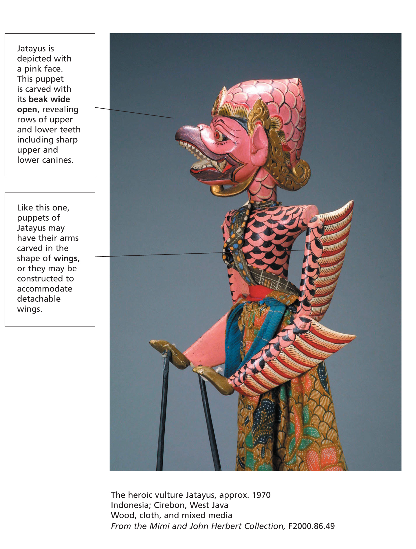 Jatayus (Jatayu), king of the vultures and aide to Rama, approx. 1970 ...